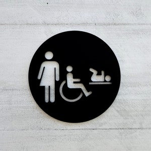Family Restroom Sign. Baby Changing Table Symbol. Handicap Accessible ...