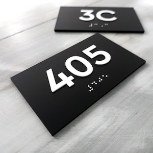 ADA Room Number Signs. Custom ADA Compliant Number Plaques. Apartment ...