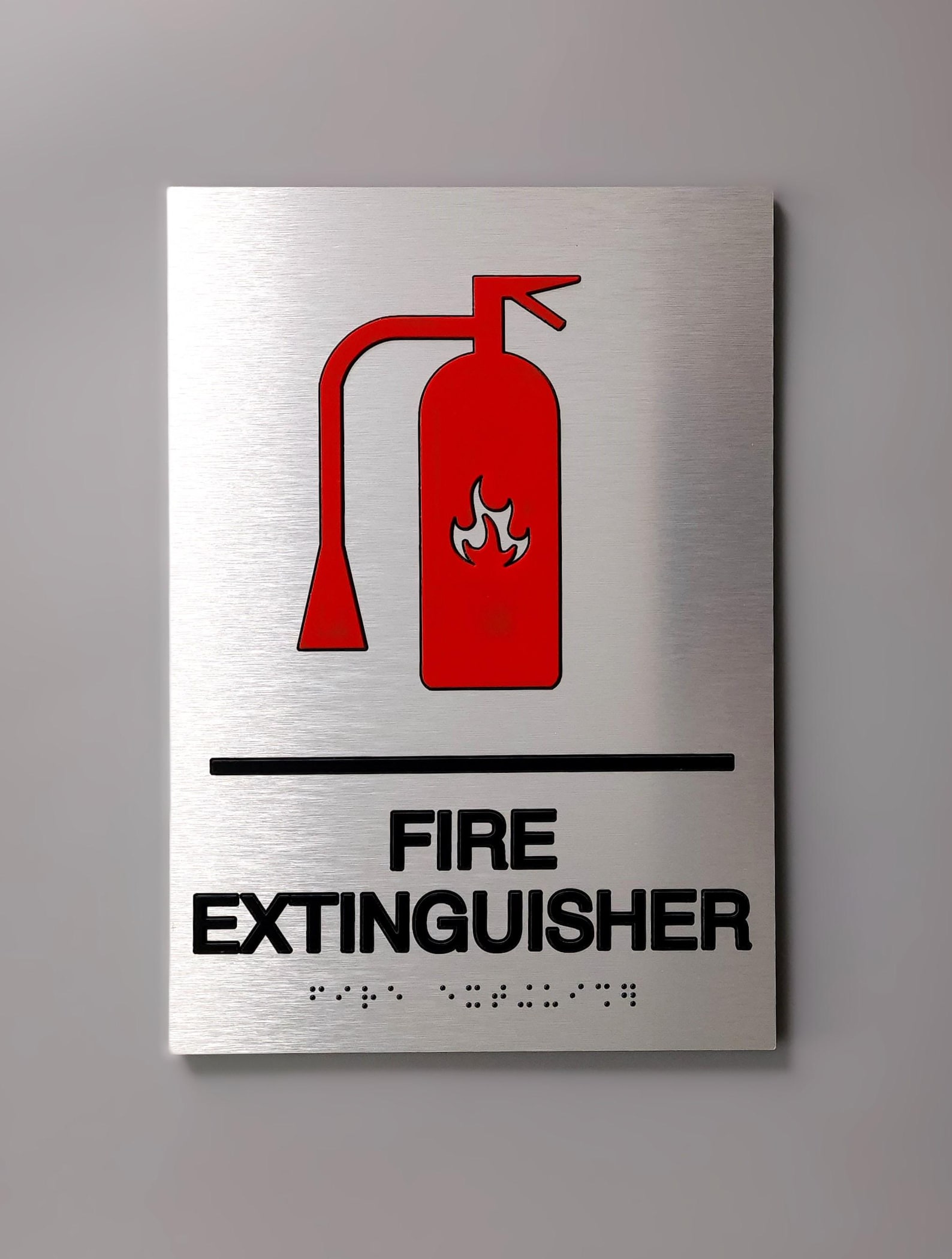 Fire Extinguisher Sign With Red Symbol. ADA Compliant Fire Extinguisher ...