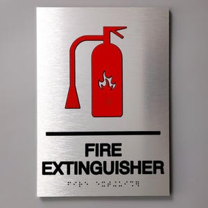 Fire Extinguisher Sign With Red Symbol. ADA Compliant Fire Extinguisher ...