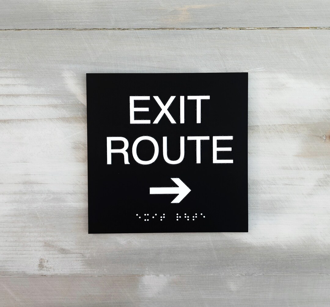 Exit Route ADA Compliant Sign. Exit Route Signs With Grade 2 Braille ...