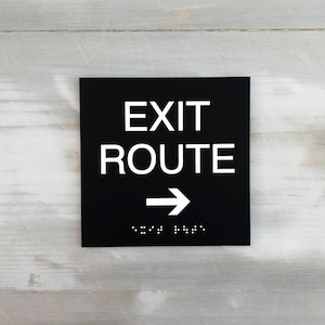 Exit Route ADA Compliant Sign. Exit Route Signs With Grade 2 Braille ...