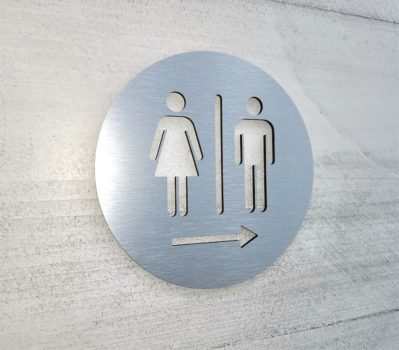 Directional Bathroom Sign With Arrow. Restroom Signs. - Etsy