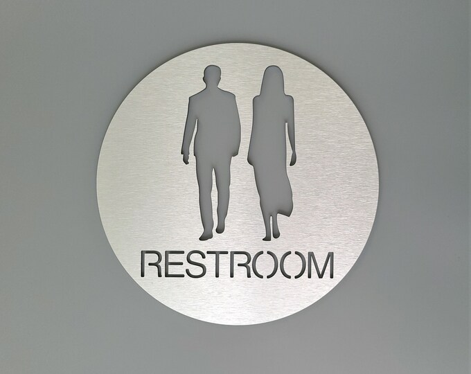 Modern Male/female Restroom Sign. Bathroom Sign. Silver. Gold. - Etsy