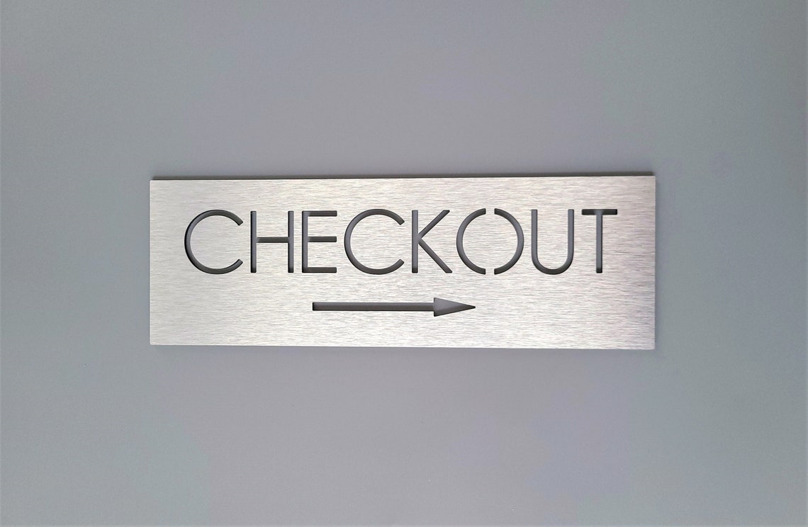 Checkout Sign With Arrow. Arrow Signs. Directional Checkout Sign ...