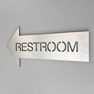 Restroom Sign With Arrow. Bathroom Signs. Wayfinding Sign. Information ...