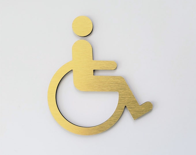 Metal Handicap Figure. Handicap Symbol. Bathroom Door Sign. - Etsy