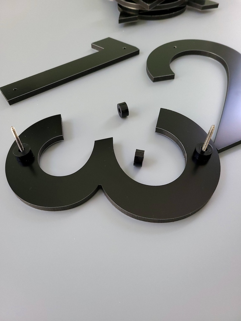 12 Inch Modern Numbers and Letters. Black White and Silver - Etsy