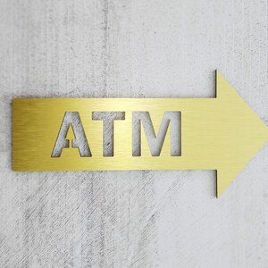 ATM Arrow Sign. ATM Directional Signs. Wayfinding Sign. Information ...