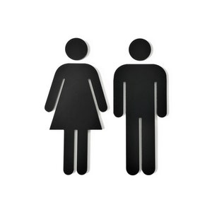Male Female Bathroom Figures - Set of 2. Restroom Door Sign. Metal ...
