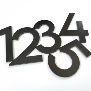 12 Inch Modern Numbers and Letters. Black, White and Silver House ...
