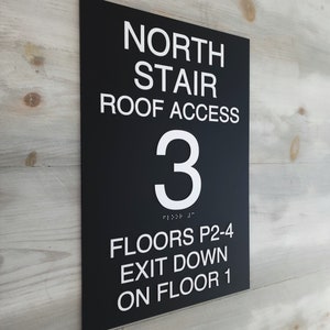 ADA and IFC Compliant Stairwell Floor Number Signs. Stairwell Level ...
