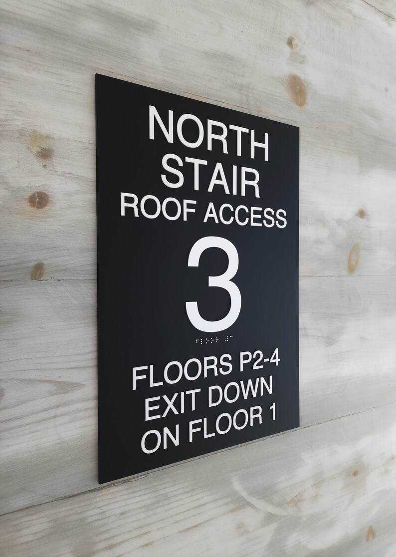 ADA and IFC Compliant Stairwell Floor Number Signs. Stairwell Level ...