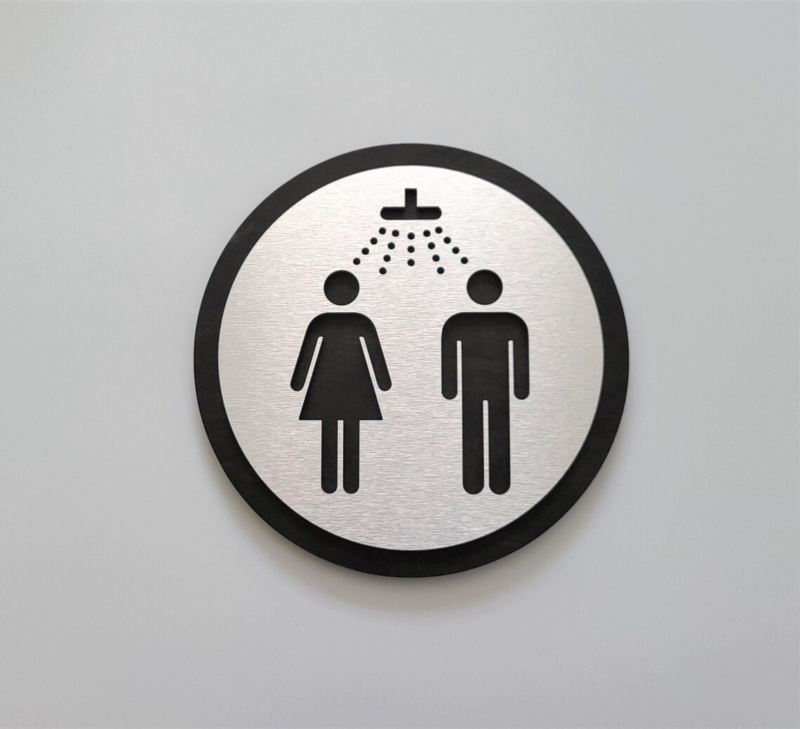 Shower Room Sign. All Gender Shower Door Sign. Shower Room - Etsy