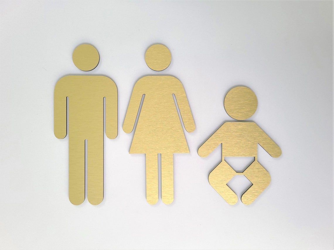 Family Restroom Figures Set of 3. All Gender Restroom With - Etsy