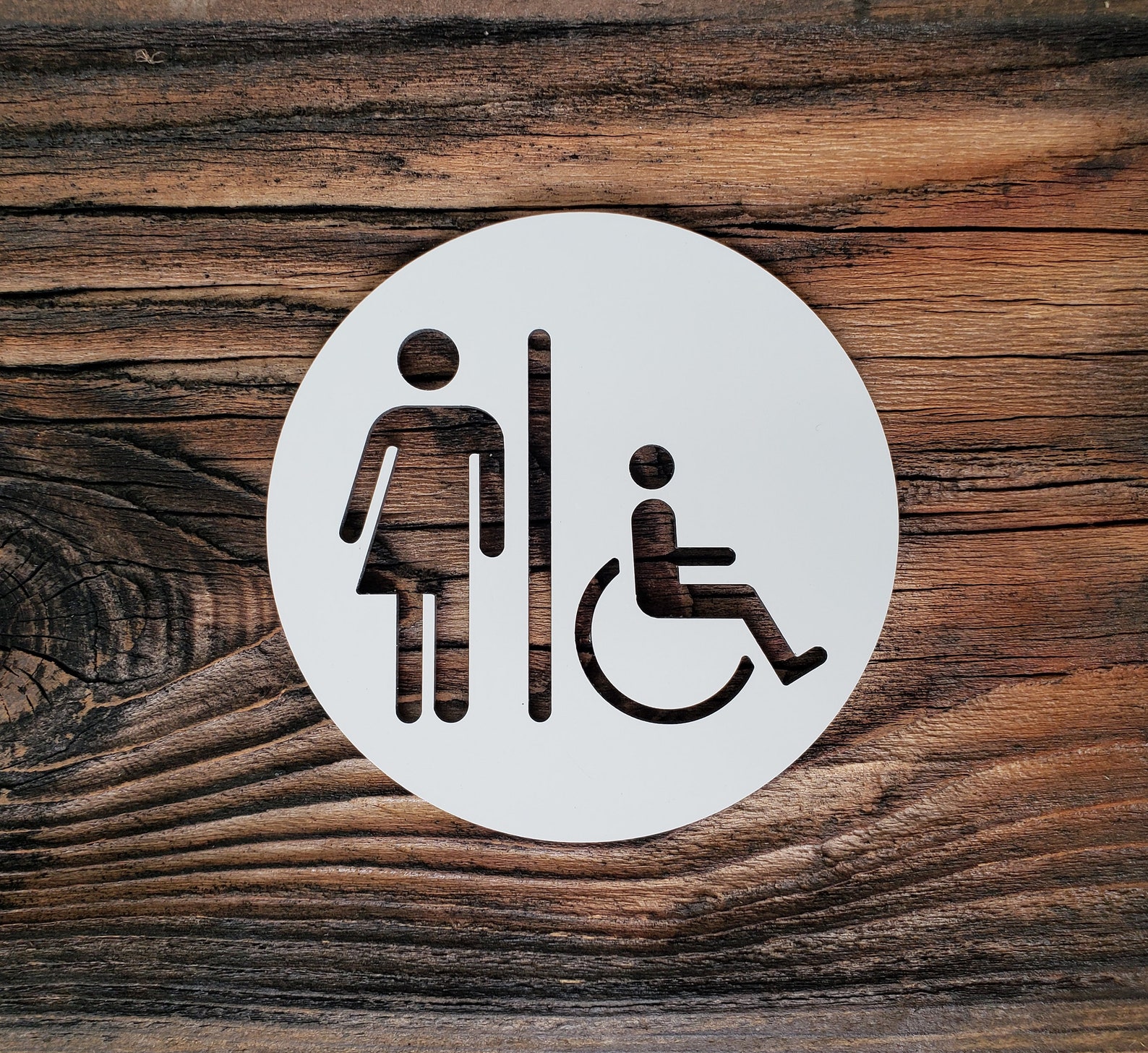 Gender Neutral Bathroom Sign Metal. Gold Restroom Door Sign. Unisex ...