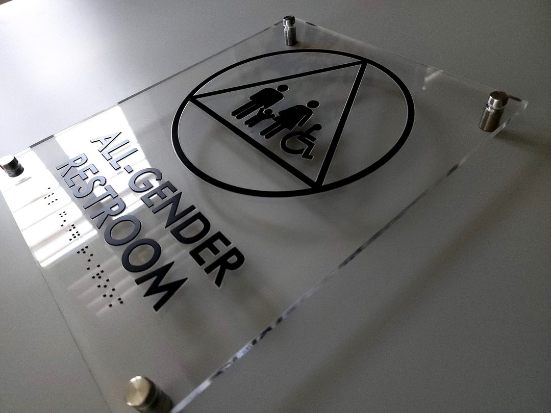 ADA Compliant All Gender Restroom Sign. All-gender Bathroom Signs ...