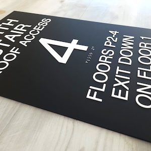 ADA and IFC Compliant Stairwell Floor Number Signs. Stairwell Level ...