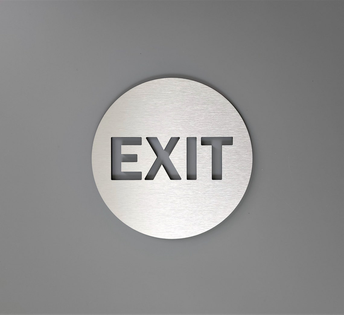 Exit Door Sign. Informational Safety Signs. Modern Office Signage. - Etsy