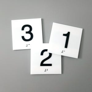 Square ADA Compliant Room Number Signs. Custom ADA Number Plaques ...