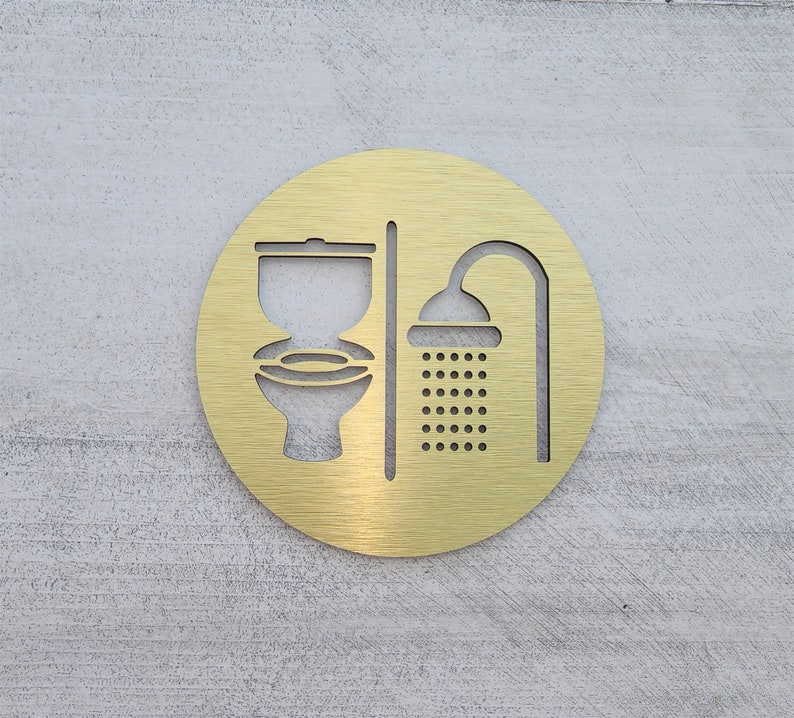 Restroom and Shower Sign With Symbols. Door Sign for Shower Room ...