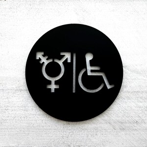 Gender Neutral Handicap Accessible Bathroom Sign. Gender Symbol Sign ...