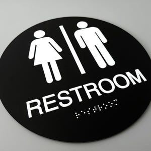 ADA Compliant Unisex Restroom Sign. Unisex Bathroom Signage. ADA ...
