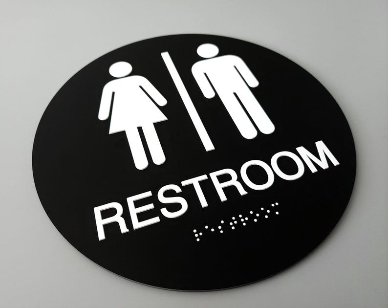 ADA Compliant Unisex Restroom Sign. Unisex Bathroom Signage. ADA ...