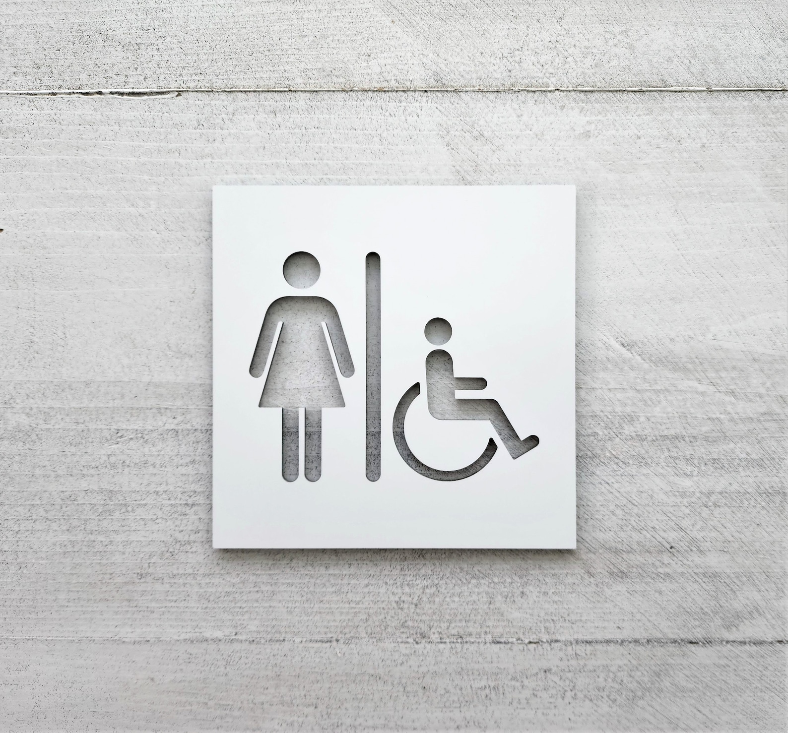 Women's Restroom Signs. Handicap Accessible Bathroom Door Signs. Female ...