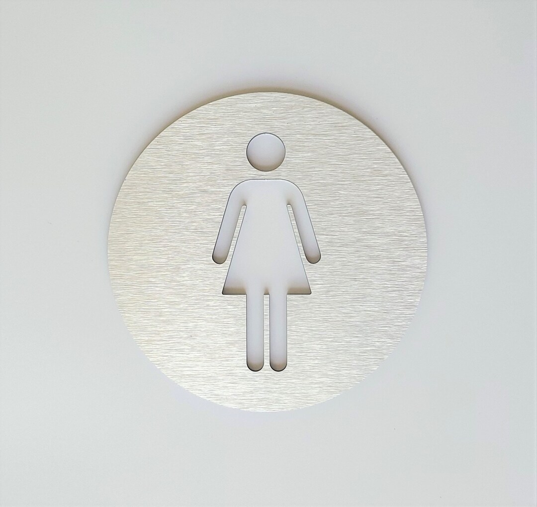 Female Restroom Door Sign. Metal Bathroom Sign. Women's Toilet. Modern ...