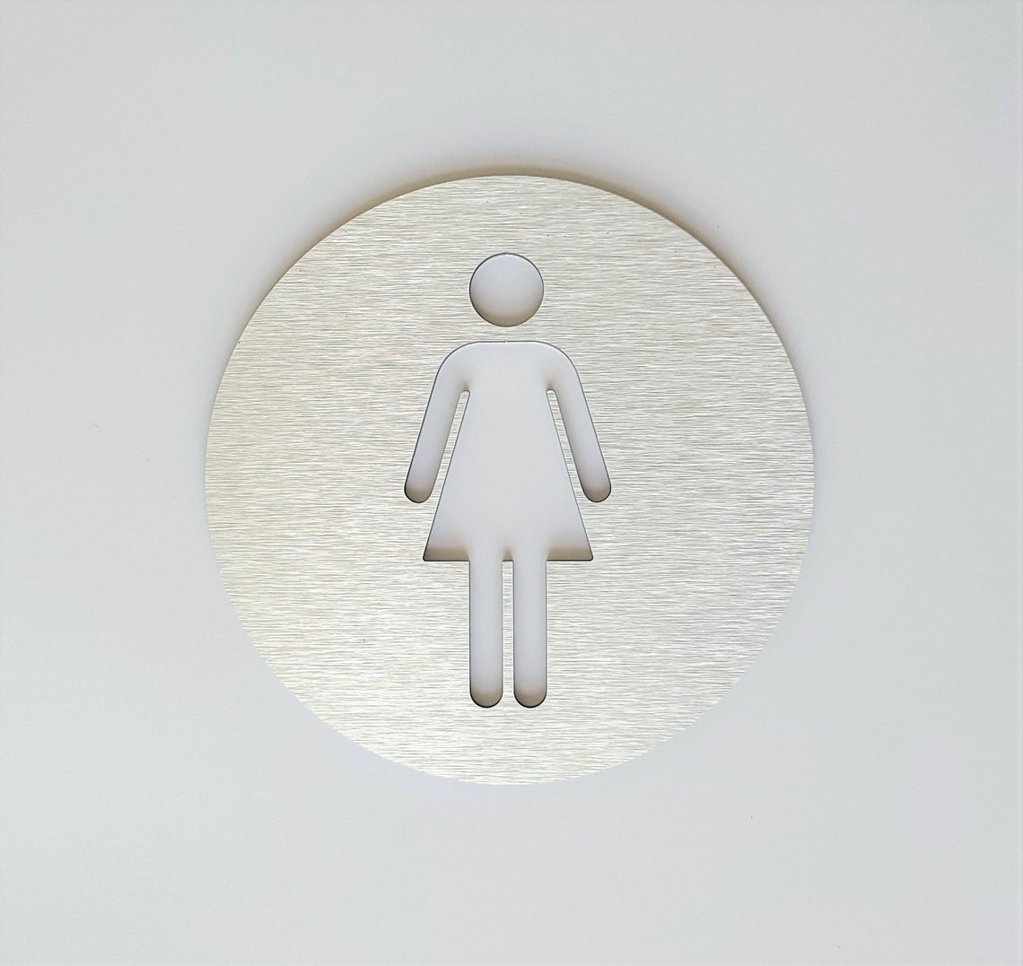 Female Restroom Door Sign. Metal Bathroom Sign. Women's - Etsy