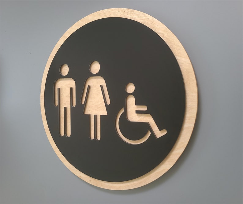 Handicap Accessible Bathroom Sign. All Gender Restroom Signs. - Etsy