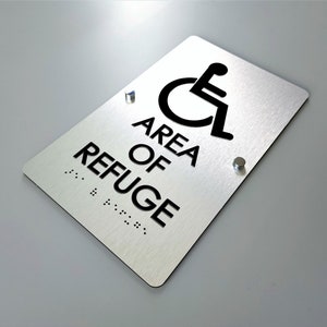 Area of Refuge ADA Compliant Sign. Fire Emergency Signs. Safety Signage ...