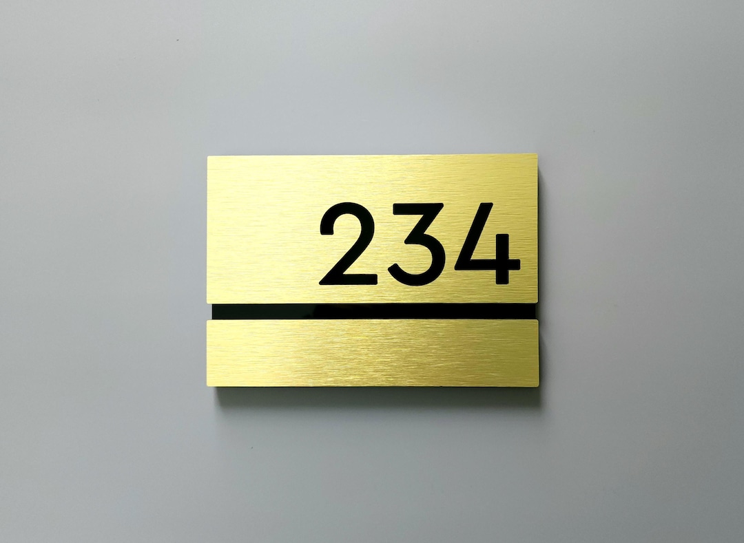 Hotel Room Number Sign. Gold Number Plaques for Apartments and Hotel ...