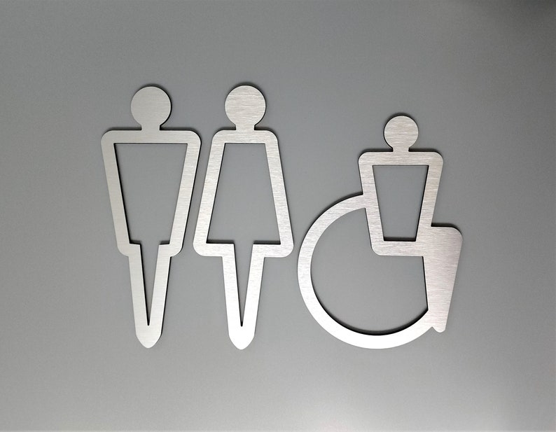Set of 3 Modern Bathroom Figures. Man and Woman Cutout Symbols - Etsy