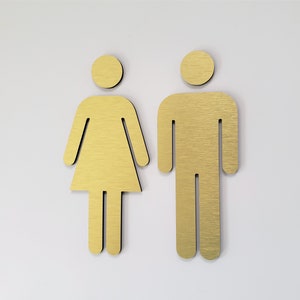 Male Female Bathroom Figures Set of 2. Restroom Door Sign. - Etsy