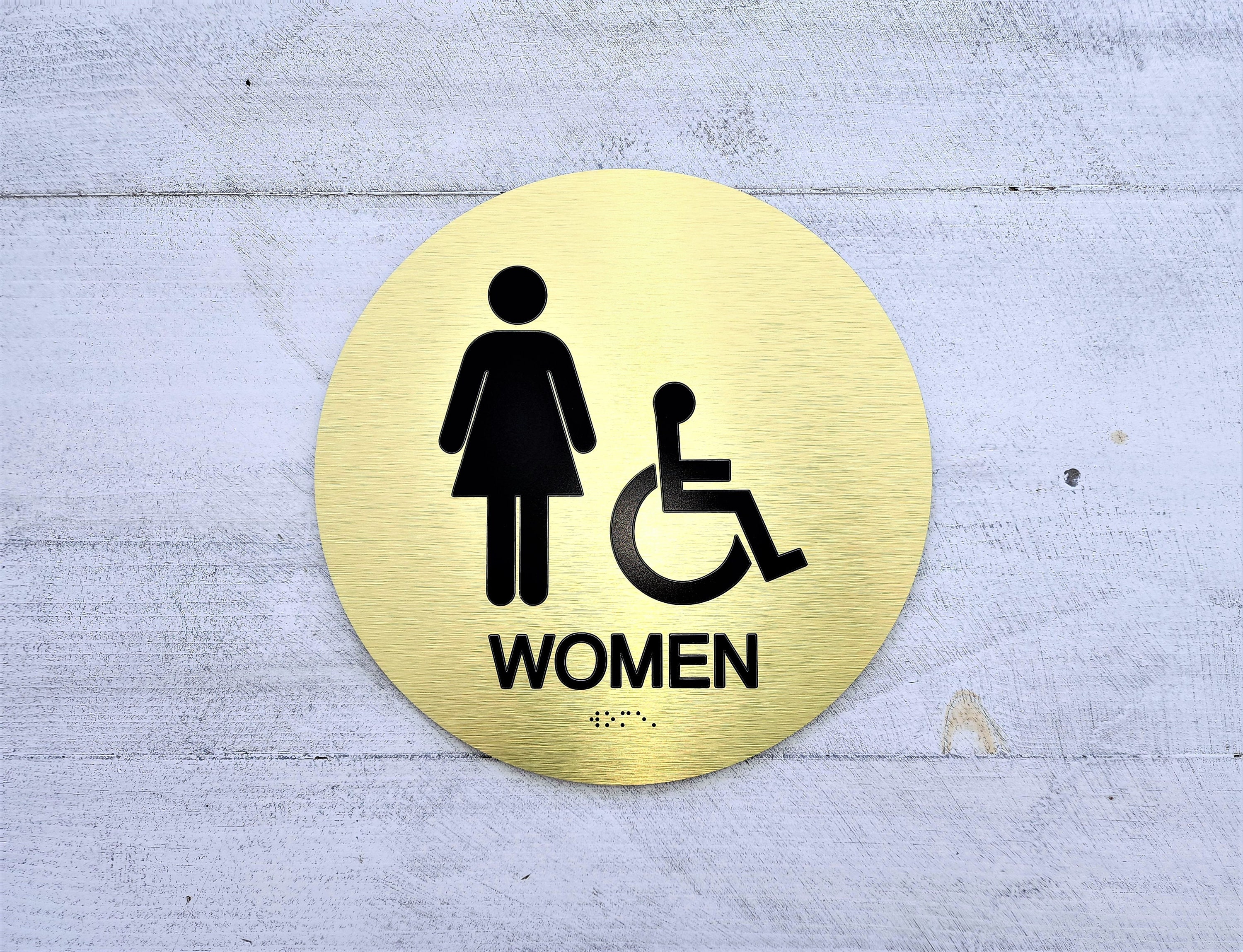 ADA Women restroom sign. Handicap accessible women's bathroom. ADA ...