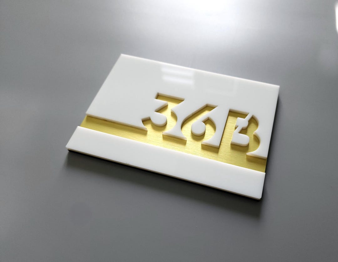 Glossy White Door Number Sign. Custom Room Numbers. Apartment Door ...