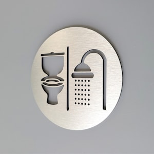 Restroom and Shower Sign With Symbols. Door Sign for Shower Room ...