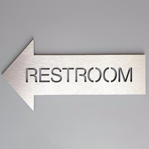 Restroom Sign With Arrow. Bathroom Signs. Wayfinding Sign. Information ...