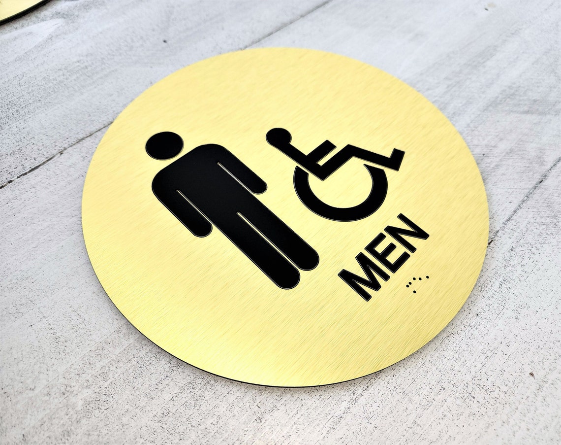 ADA Men Restroom Sign. Handicap Accessible Men's Bathroom. ADA ...