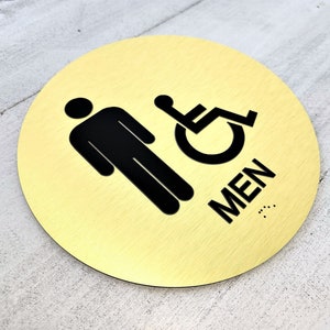 ADA Men Restroom Sign. Handicap Accessible Men's Bathroom. ADA ...