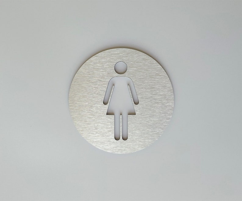 Female restroom door sign. Metal bathroom sign. Women's | Etsy