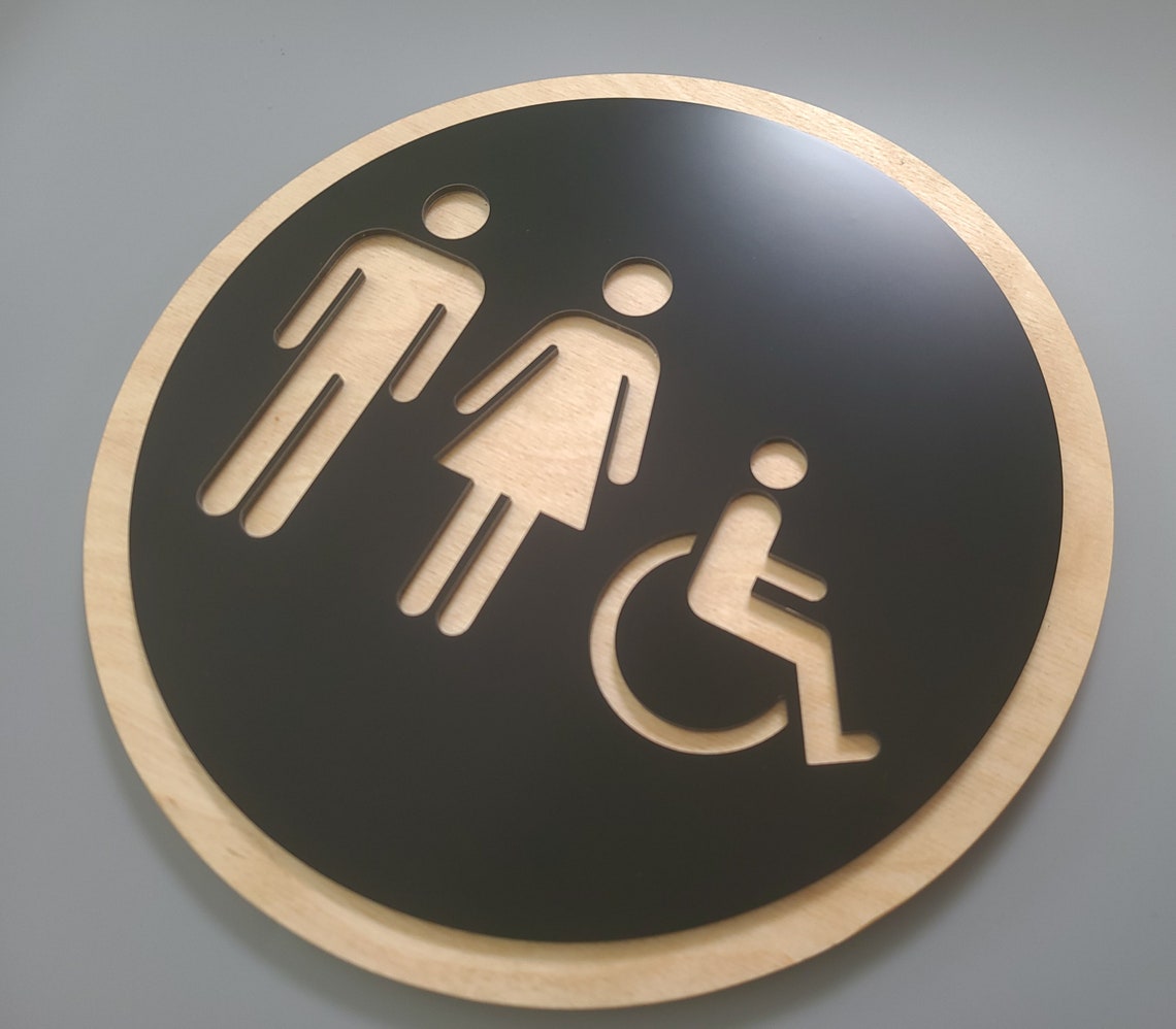 Handicap Accessible Bathroom Sign. All Gender Restroom Signs. - Etsy