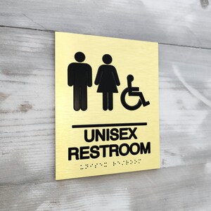 ADA Compliant Unisex Restroom Sign. Handicap Accessible Unisex Bathroom ...