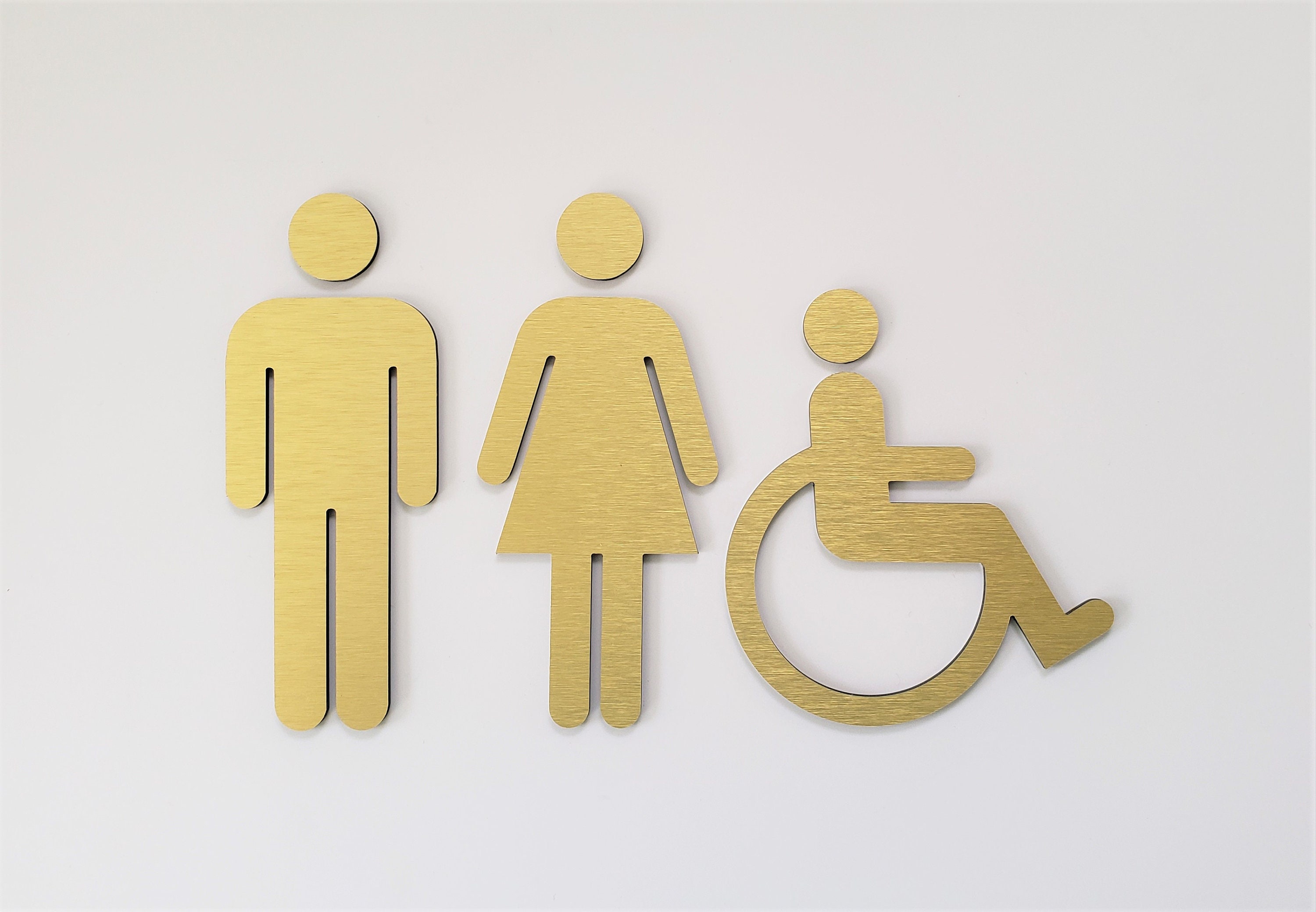 Metal Bathroom Figures Set of 3. All Gender Handicap - Etsy