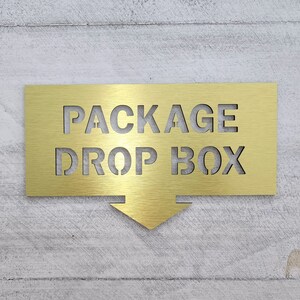 Package Drop Box Sign With Arrow. Please Leave Packages in the Box Sign ...
