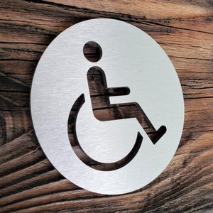 Metal Handicap Door Sign. Handicapped Restroom Sign. Bathroom. Toilet ...