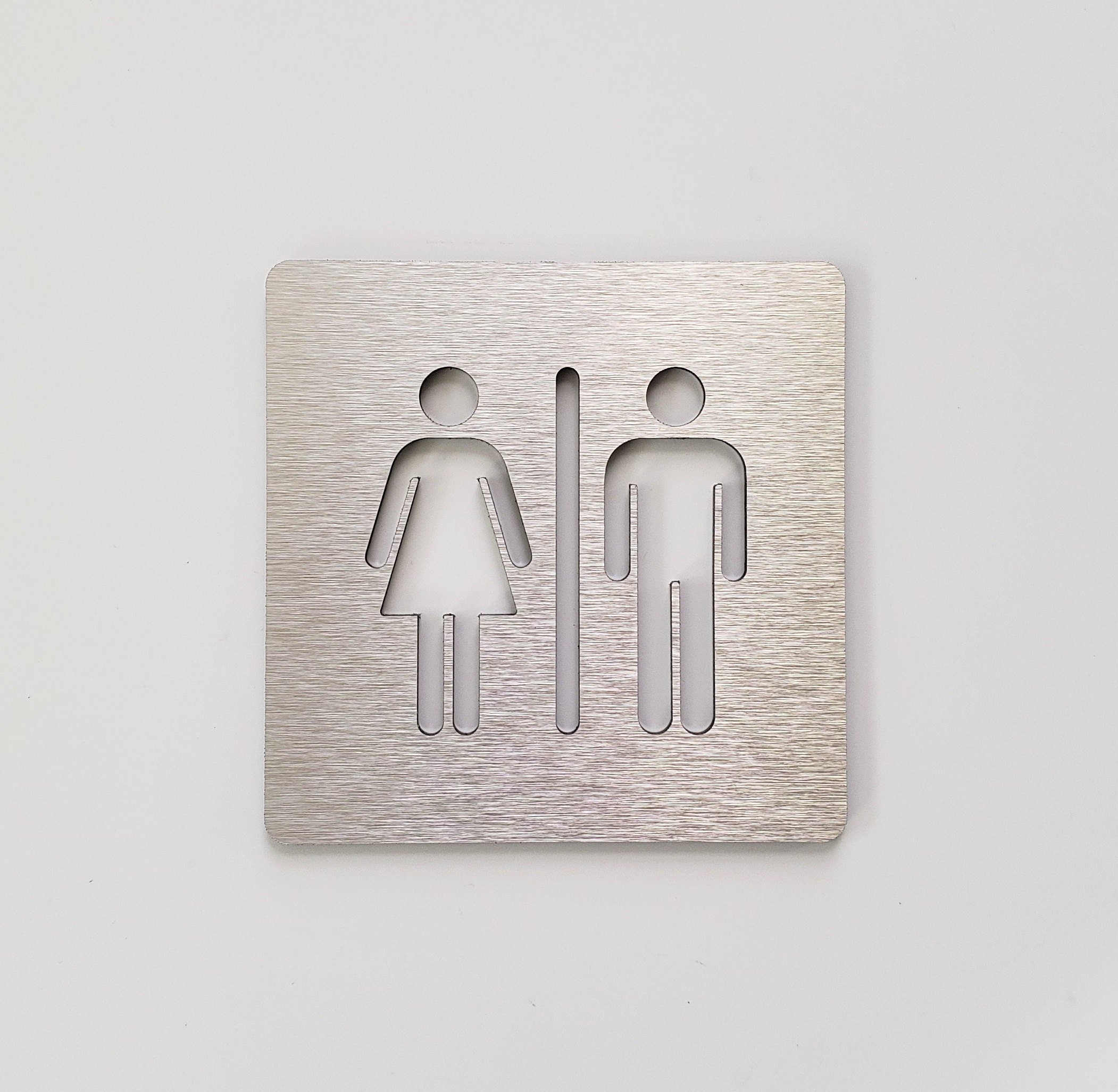 Square bathroom signs. Unisex restroom sign gold. All Gender restroom ...