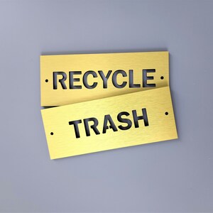 Trash and Recycle Signs With Bold Letters. Garbage Can Label. Trash Can ...